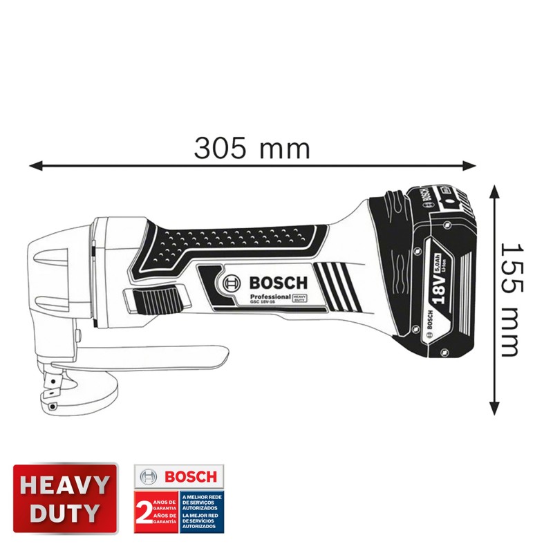 Cizalla inalámbrica Bosch GSC 18V-16 No bat/cargador