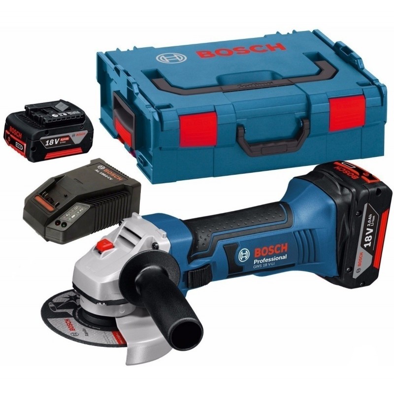 PULIDORA ANGULAR INALAMBRICA CON BAT Y CARG 4-1/2 18V BOSCH GWS 18 V LI
